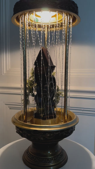 30" Grist Mill Water Wheel Table Top Oil Rain Lamp - RESTORED - Creato ...